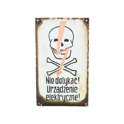 Pools Emaille Bord Gevaar Hoogspanning Schedel Verzamelitem ...