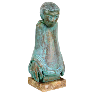 Vintage Abstract Beeld Man Gips Gepatineerd Koper 39Cm | Beeldje ...