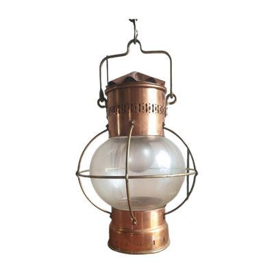 Scheepslantaarn Koper Glas Ankerlicht | Lamp | Reliving