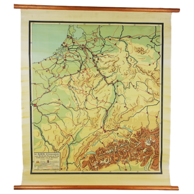 Schoolkaart - Stroomgebied Schelde, Maas & Rijn | Poster | Reliving