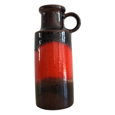 Vintage W Germany Vaas Met Oor, Bruin Met Oranje 401-20 | Vaas ...