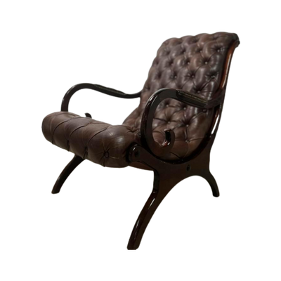 Vintage Lederen Fauteuil / Eenzit / Clubzetel Chesterfield | Bank ...