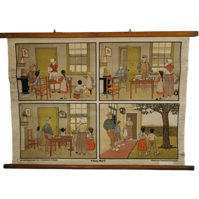 Antieke Vintage Schoolposter, Schoolplaat | Poster | Vintage | Reliving