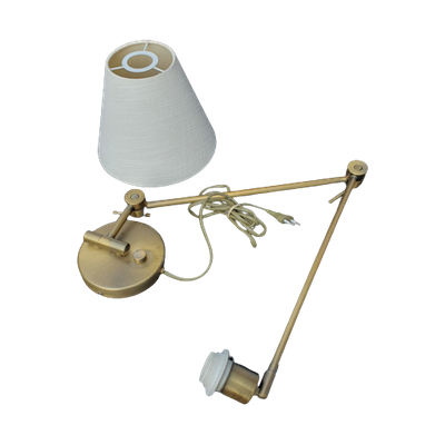 Wandlamp - Verstelbare Arm - Dimmer - Geborsteld Messing | Wandlamp ...