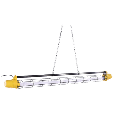 Grote Industriele Gerenoveerde Kooilamp Geel / Tube / Tl Lamp ...
