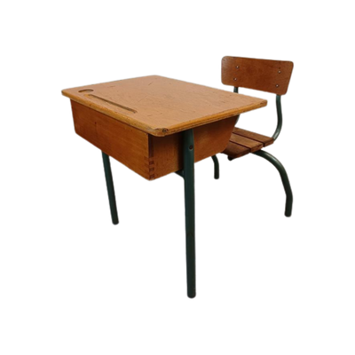 Industriële Vintage Franse Schooltafel Bureau Schoolbank | Bureau ...