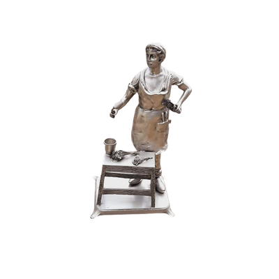 Gedetailleerd Tinnen Beeld/Sculptuur Van De Ambachts Slager | Beeldje ...