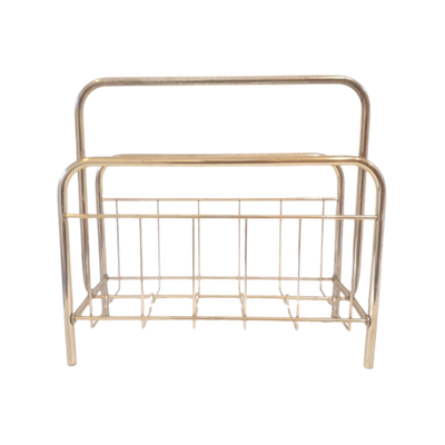 Vintage Krantenbak Lectuur Rekje Lp Rek Platen Rek Messing ...