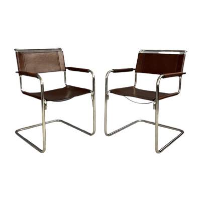 Vintage Design Buisframe Stoel Leder | Eetkamerstoel | Vintage | Reliving