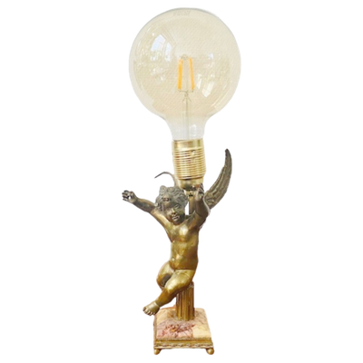 Barok Engel Tafellamp Messing Marmer Vintage | Lamp | Vintage ...