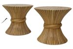 Set Van 2 Vintage Side Tables In Wheat Sheaf Shape Mcguire | Salontafel ...