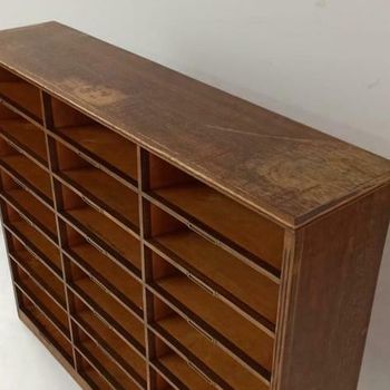 Vintage Houten Postsorteer Postvakjes Kast Wandmeubel | Boekenkast ...