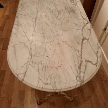 Marmeren Tuintafel Met Gietijzeren Frame | Tafel | Reliving