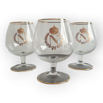 Vintage Napoleon Cognac Glas Goudkleurige N 3 Stuks | Glaswerk ...