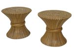 Set Van 2 Vintage Side Tables In Wheat Sheaf Shape Mcguire | Salontafel ...