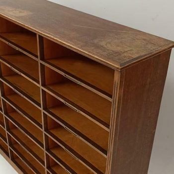 Vintage Houten Postsorteer Postvakjes Kast Wandmeubel | Boekenkast ...
