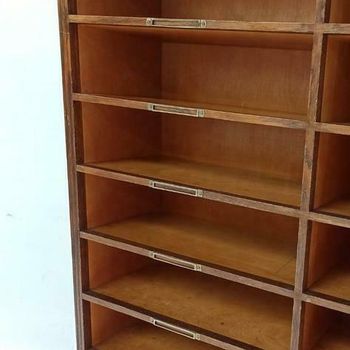 Vintage Houten Postsorteer Postvakjes Kast Wandmeubel | Boekenkast ...
